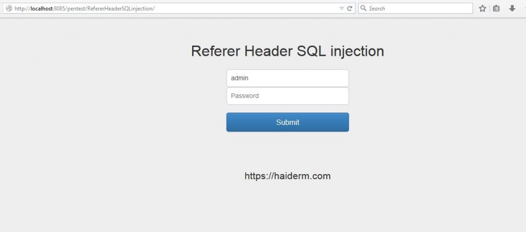 HTTP Header Blind SQL Injection Example